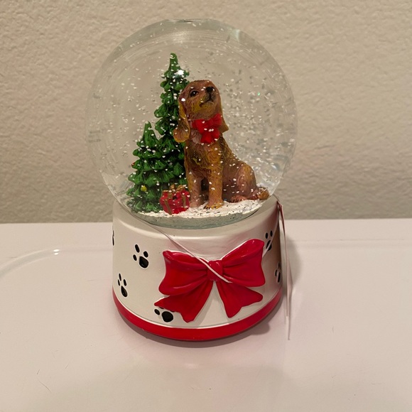Holiday | Nwt Christmas Snow Globe With Dog And Paw Prints | Poshmark